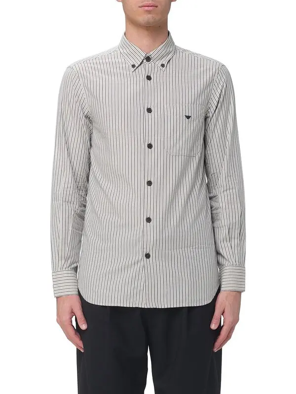 Emporio Armani Striped Cotton Shirt - Beige