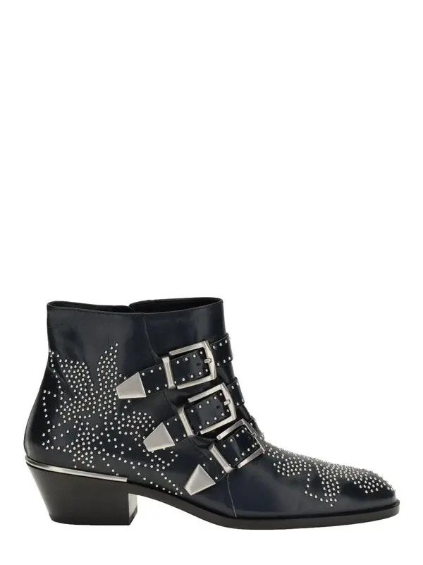 Chloé Buckled Ankle Boots - Navy
