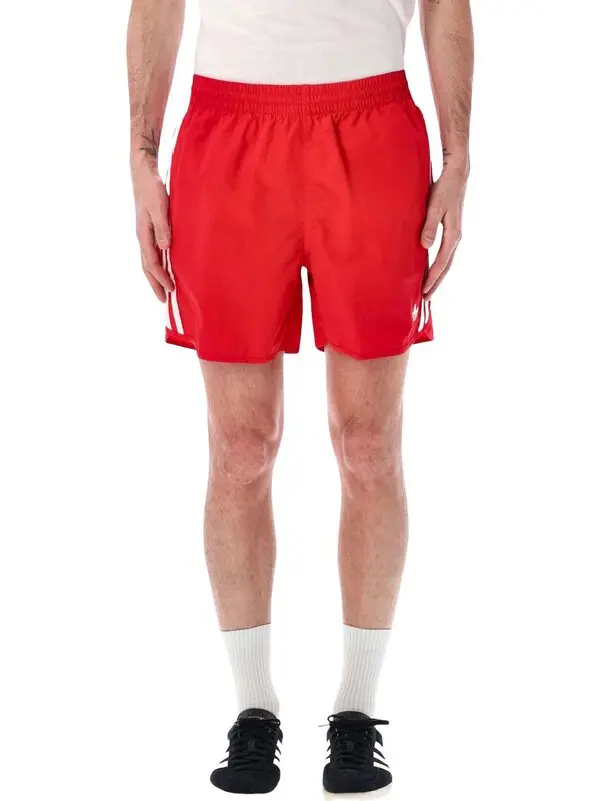 ADIDAS ORIGINALS Striped Shorts - Red