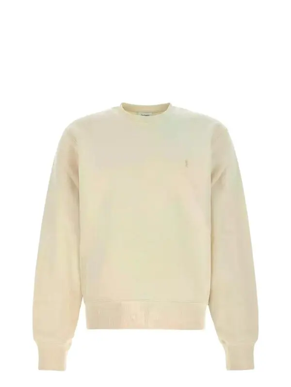 Saint Laurent Cassandre-embroidered Sweatshirt - Neutrals