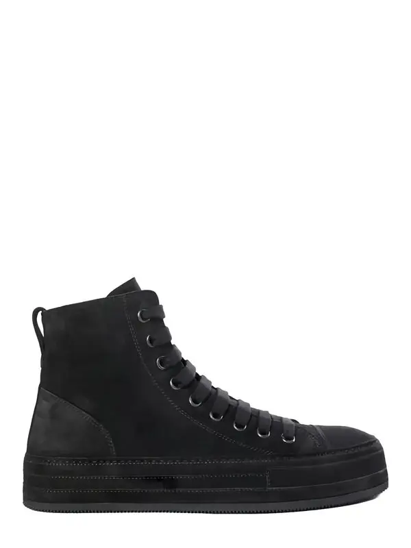 ANN DEMEULEMEESTER Leather Lace-up Sneakers - Black