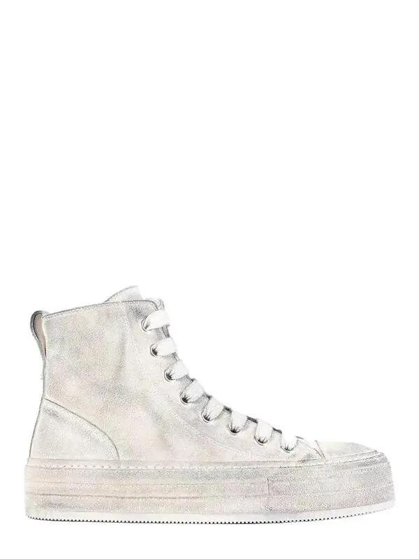 ANN DEMEULEMEESTER Leather High-top Sneakers - White