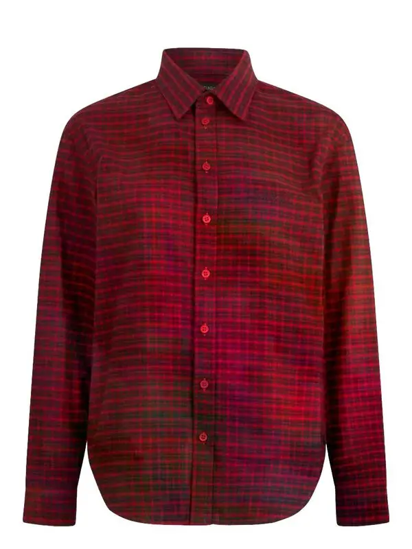 Balenciaga Checked Buttoned Shirt - Red