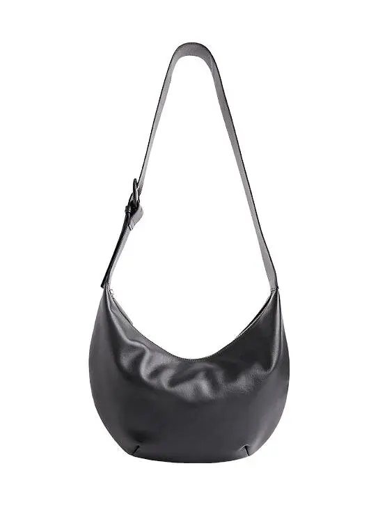 Whistles Sia Curved Leather Cross-body Bag - Black