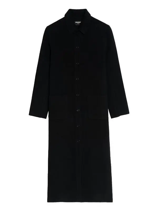 Zadig&Voltaire Wool Blend Long Coat - Black