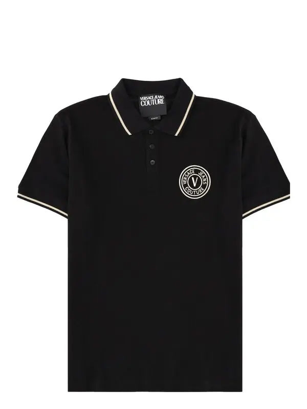 Versace Polo With Logo - Black