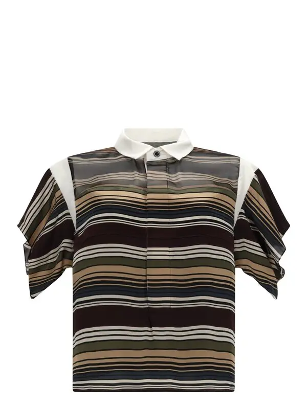 Sacai Striped Shirt - Brown