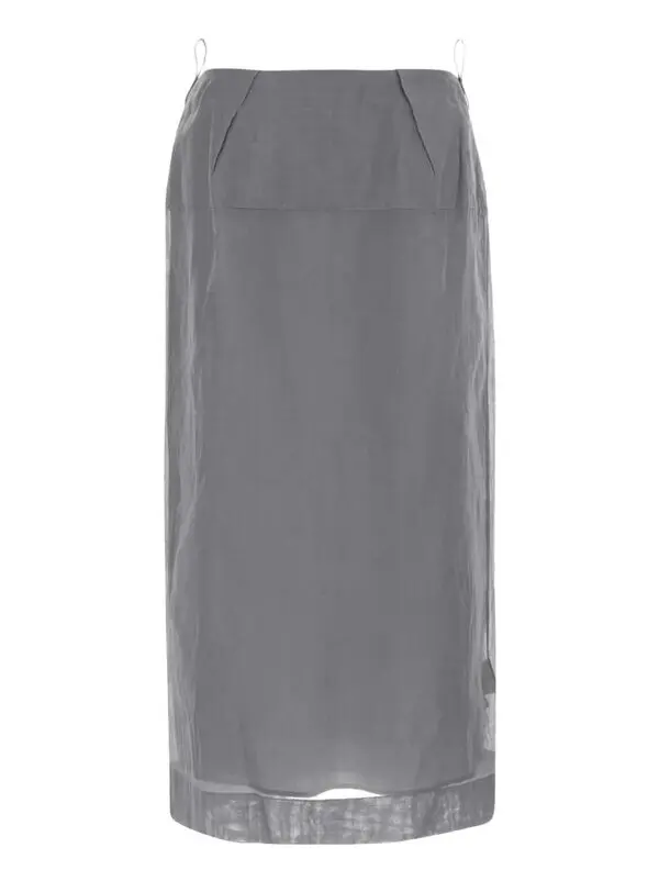 Carven Cotton Midi Skirt - Grey