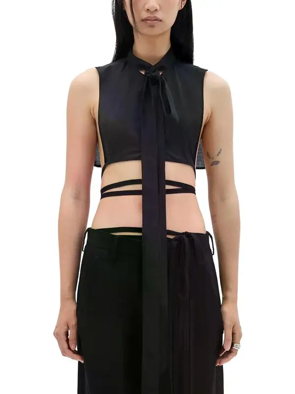 ANN DEMEULEMEESTER Cyra Detachable-foulard Top - Black