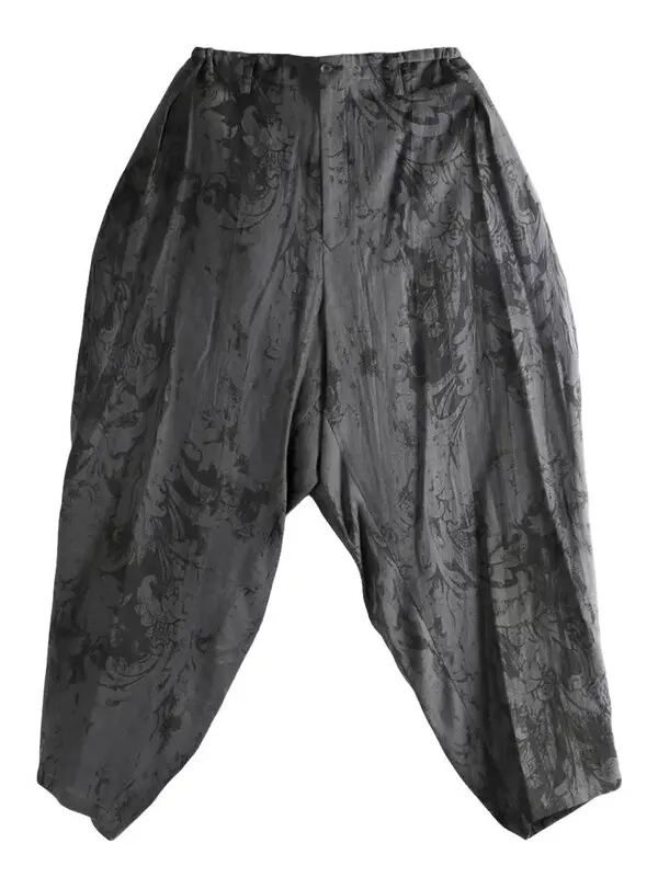 Yohji Yamamoto Jacquard Patterned Trousers - Grey
