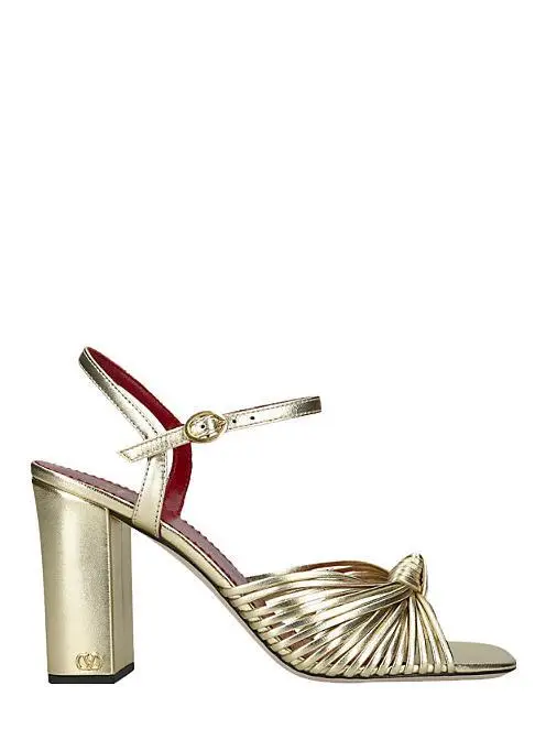 Valentino Garavani Annet 90 Metallic-leather Heeled Sandals - Gold