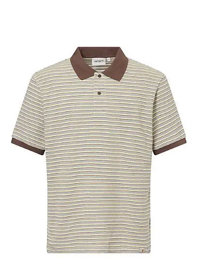 Carhartt Work In Progress Dion Stripe-pattern Cotton Polo T-shirt - Dion Stripe Wax
