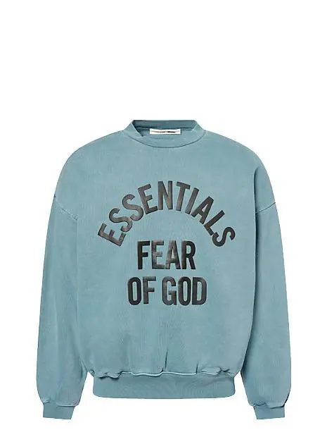 Fear Of God Campus 90's Crewneck Cotton-jersey Sweatshirt - Faded Coastal