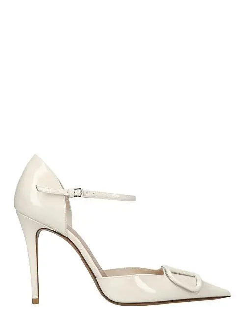 Valentino Garavani Vlogo Signature 100 Leather Pumps - White
