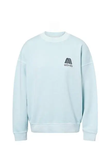 ADANOLA Oversized Cotton-jersey Sweatshirt - Ocean Blue/midnight Blue