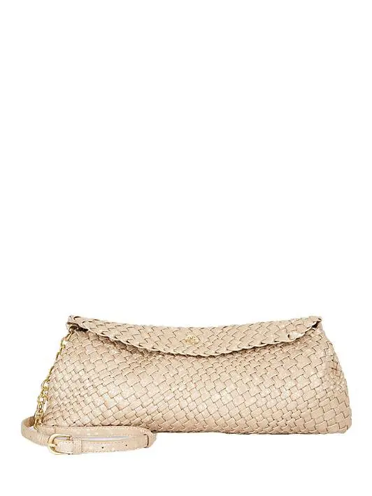 DUNE Woven Faux-leather Clutch Bag - Champagne Synthetic