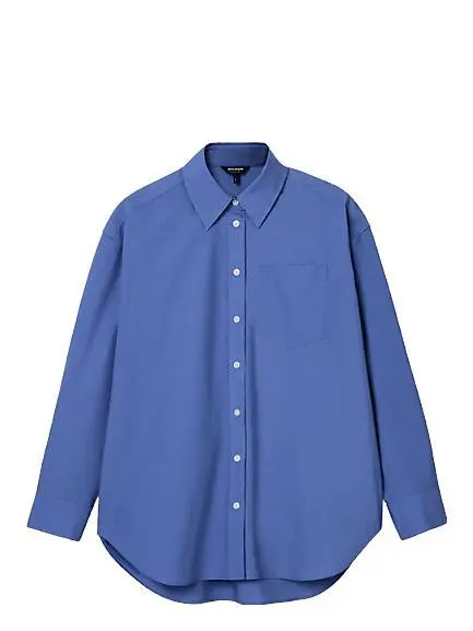 Whistles Collared Relaxed-fit Cotton Shirt - Blue