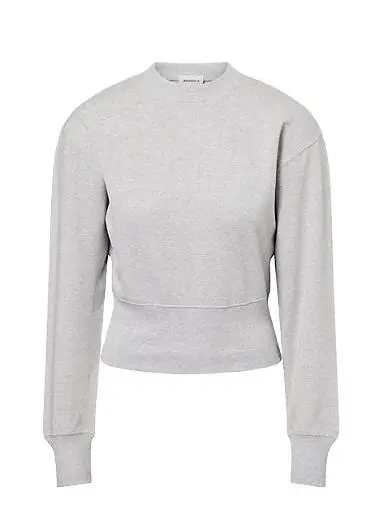 ADANOLA Cinch Hem Cotton-modal Jersey Sweatshirt - Light Grey Melange