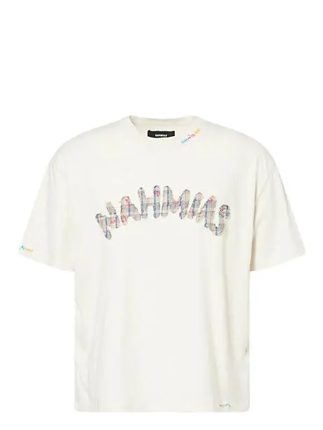 NAHMIAS Dusty Rainbow Logo-embroidered Cotton-jersey T-shirt - Egg White