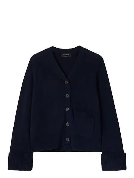 Whistles Regular-fit Cotton Cardigan - Navy