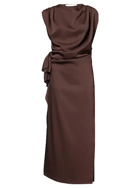 Camilla And Marc Elowyn Draped Woven Midi Dress - Espresso