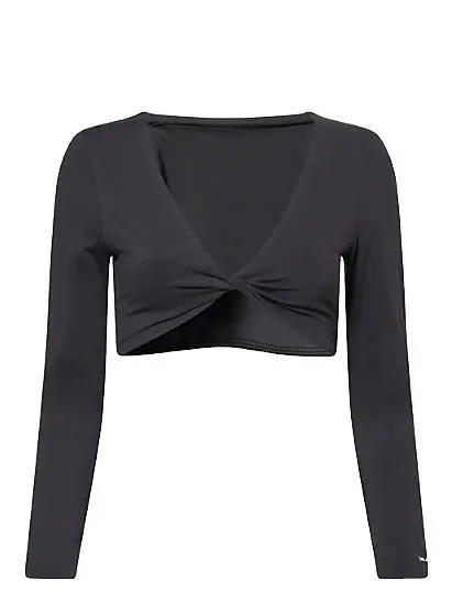 TALA Dayflex Twist-front Long-sleeve Top - Shadow Black