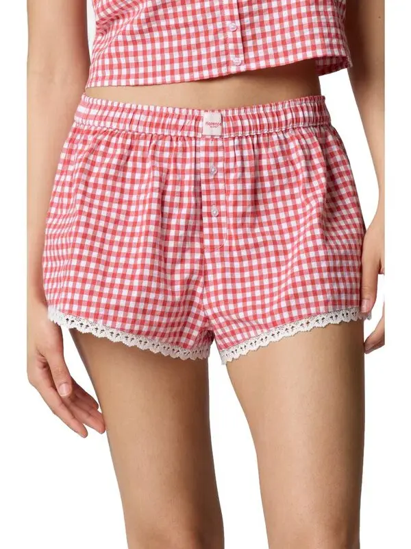 FLORENCE BY MILLS Stretch Cotton Boxer - Red Gingham
