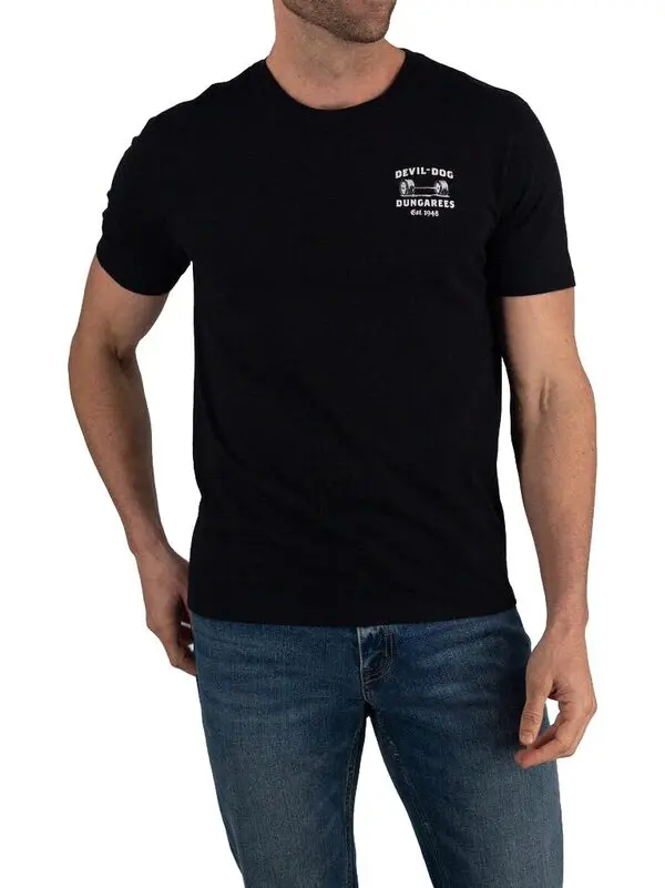 DEVIL-DOG DUNGAREES Cotton Blend Graphic T-shirt - Black