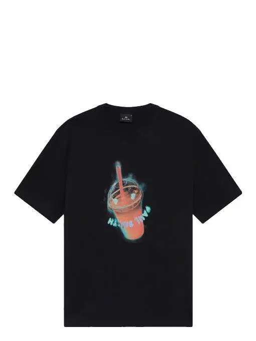 Paul Smith Drink Graphic Organic Cotton T-shirt - Black
