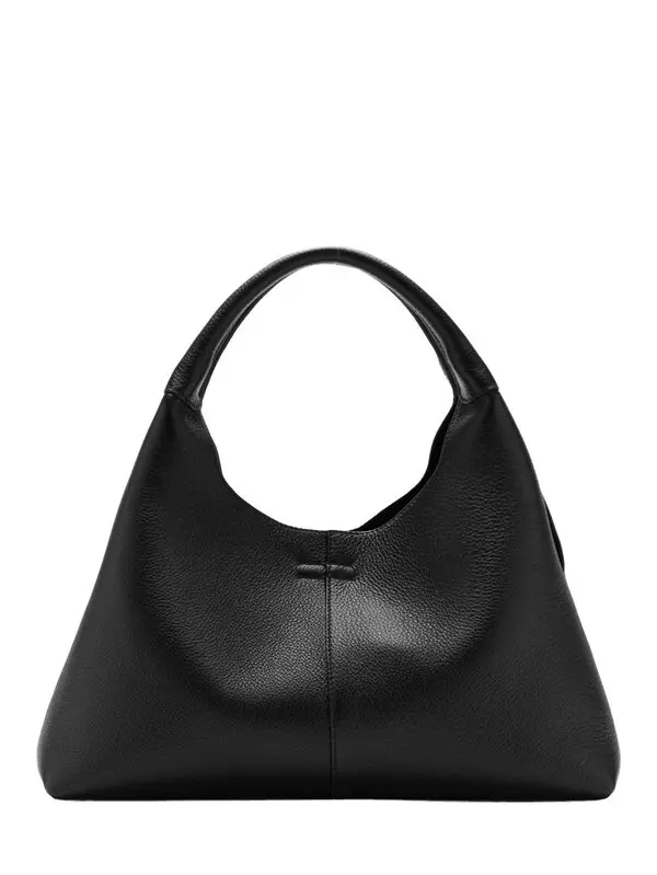 Mango Leather Shoulder Bag - Black