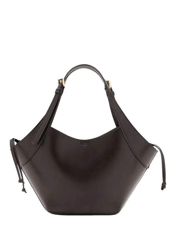 Mango Faux Leather Bucket Bag - Chocolate