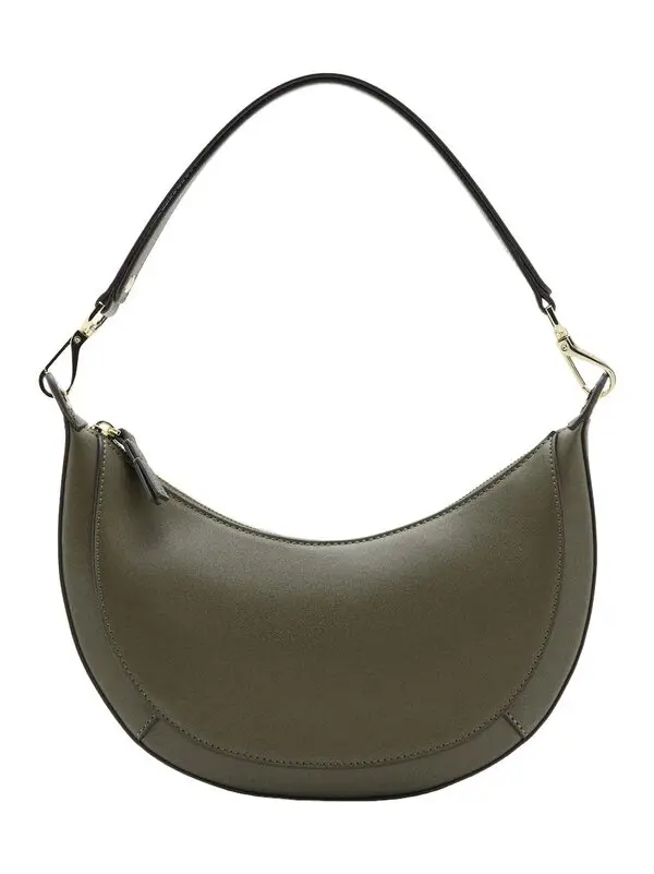 Mango Oval Faux- Shoulder Bag - Khaki Green