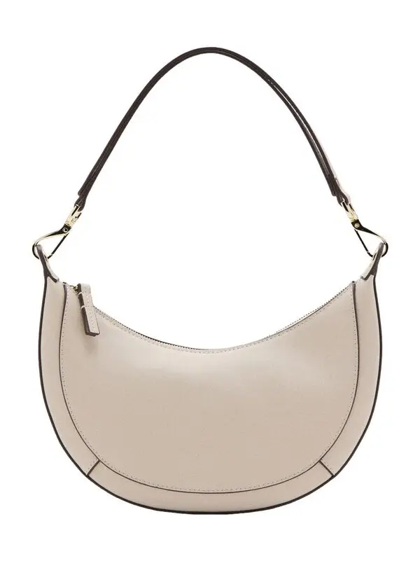 Mango Oval Faux- Shoulder Bag - Off White