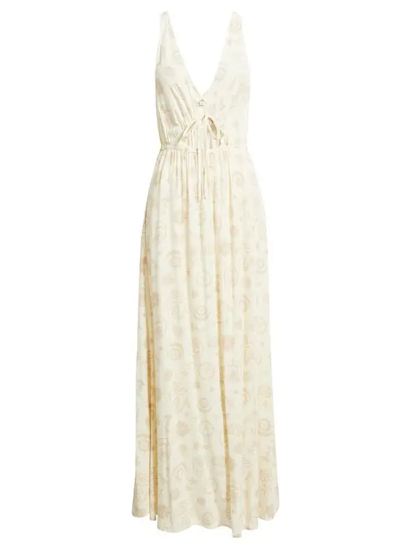 Rip Curl Catalina Island Plunge Cutout Maxi Dress - Natural