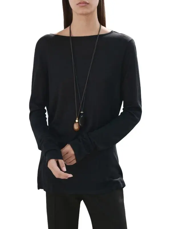 Mango Open-back Sweater - Black