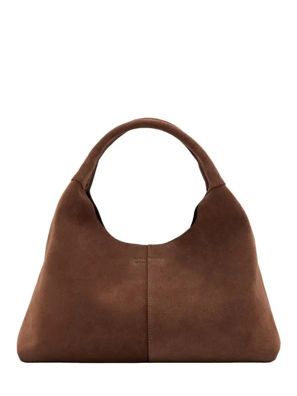 Mango Suede Shoulder Bag - Brown