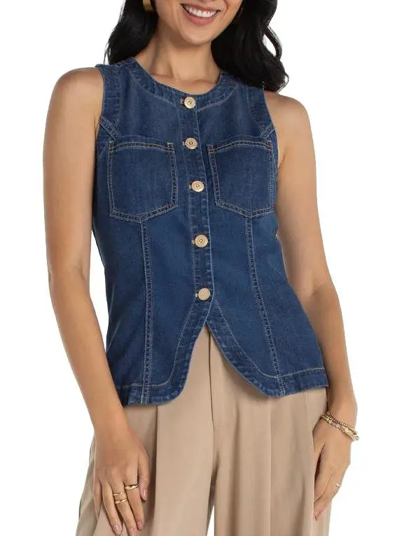LIVERPOOL Denim Split Front Vest - Wilder