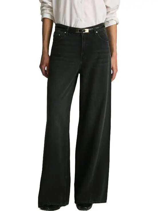 MAVI Siena High-waist Wide-leg Jeans - Dark Smoke Well Blue
