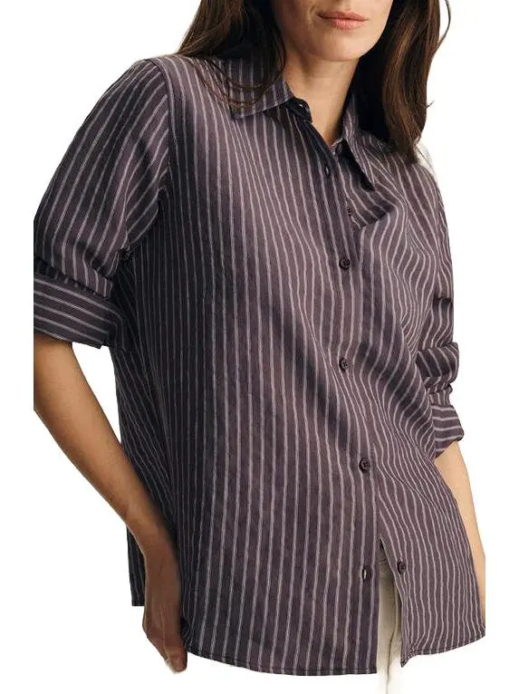 MAVI Button-up Shirt - Sweet Grape Stripe