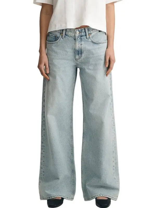 MAVI Sandy Low Waist Wide Leg Jeans - Bleached Classic Denim