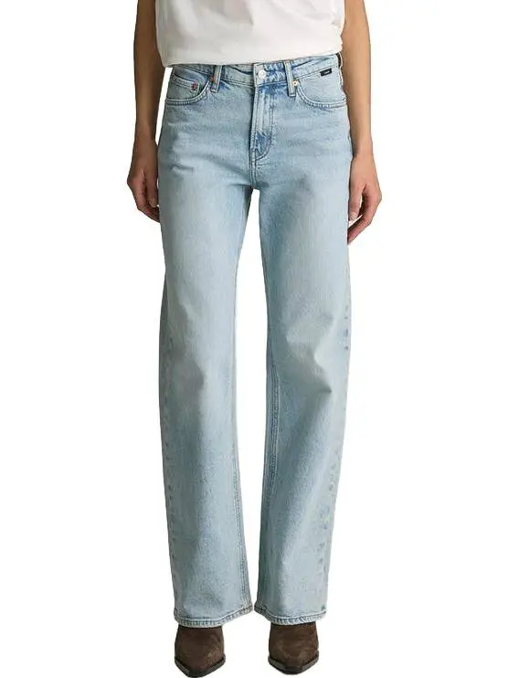 MAVI Taylor High-waist Straight Leg Jeans - Light Brushed Classic Blue