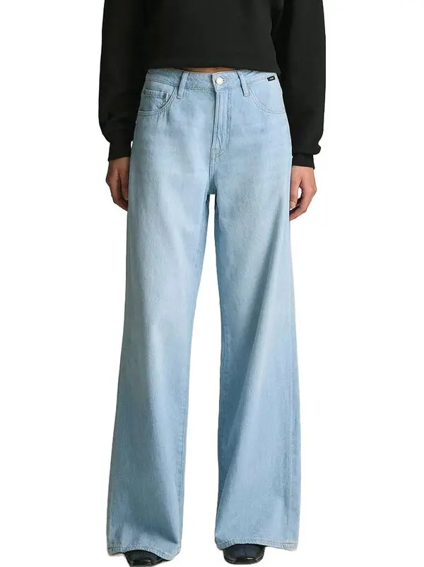 MAVI Joy Mid Rise Wide Leg Jeans - Light Linen Denim
