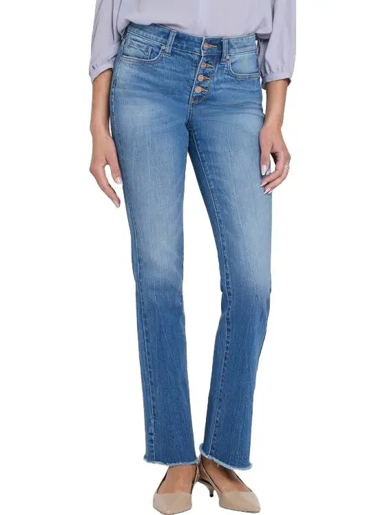 NYDJ Barbara Frayed Hem Bootcut Jeans - Pacifica