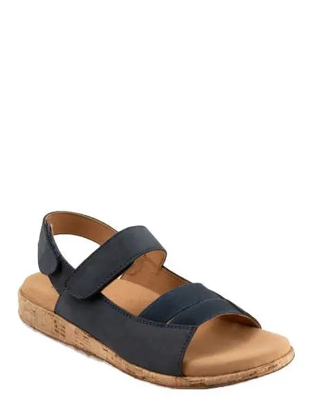 Trotters Gemini Slingback Wedge Sandal - Navy Nubuck