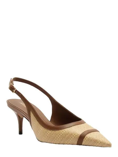 AREZZO Liza Slingback Pointed Toe Pump - Warm Caramel/natural