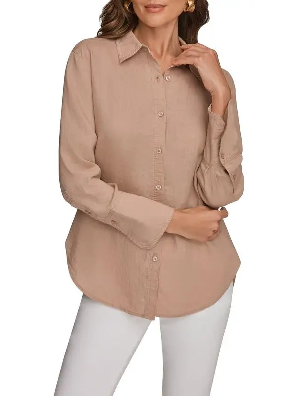 Donna Karan New York Linen Button-up Shirt - Umbria