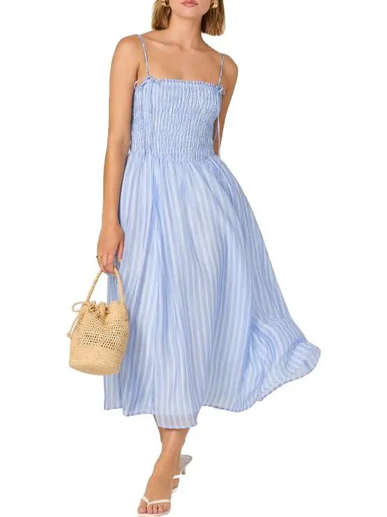 Astr The Label Lahela Stripe Sundress - Blue Stripe