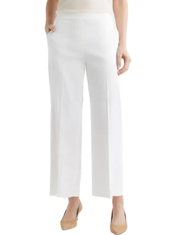 Theory Classic Mid-rise Wide-leg Pants - White