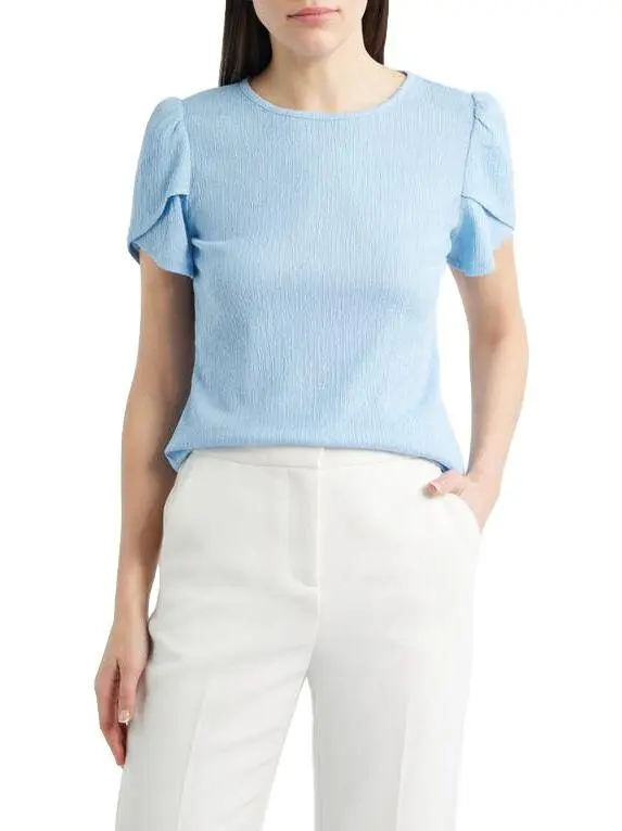 Anne Klein Tulip Sleeve Pebble Knit Top - Lakeshore