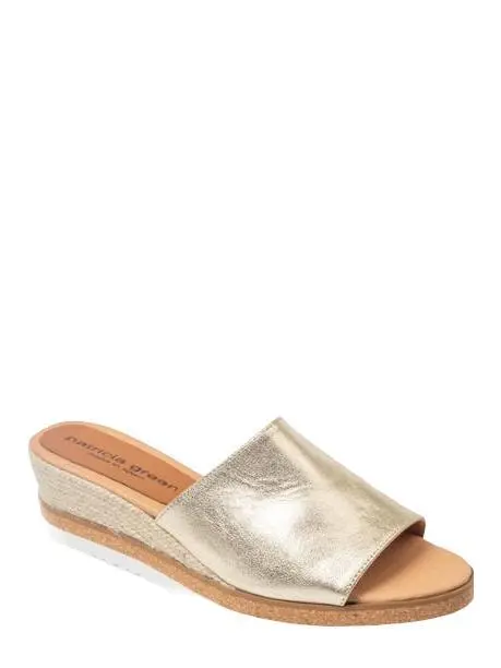 PATRICIA GREEN Cannes Sport Wedge Espadrille Sandal - Gold Leather